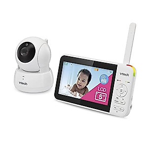 VTech VM924 Remote Pan-Tilt-Zoom Video Baby Monitor, 5" LCD Screen, Up to 17 Hrs Video Streaming, Night Vision, Up to 1000ft Range, Soothing Sounds, 2-Way Talk, Temperature Sensor,Secured Transmission