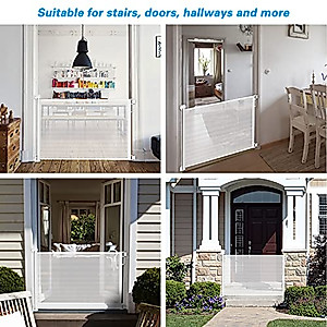 HEELALBABY Retractable Baby Gate for Stair 65" Extra Wide Outdoor Mesh Safety Gate for Dogs or Pets Fabric Indoor Puppy Gates for Doorways