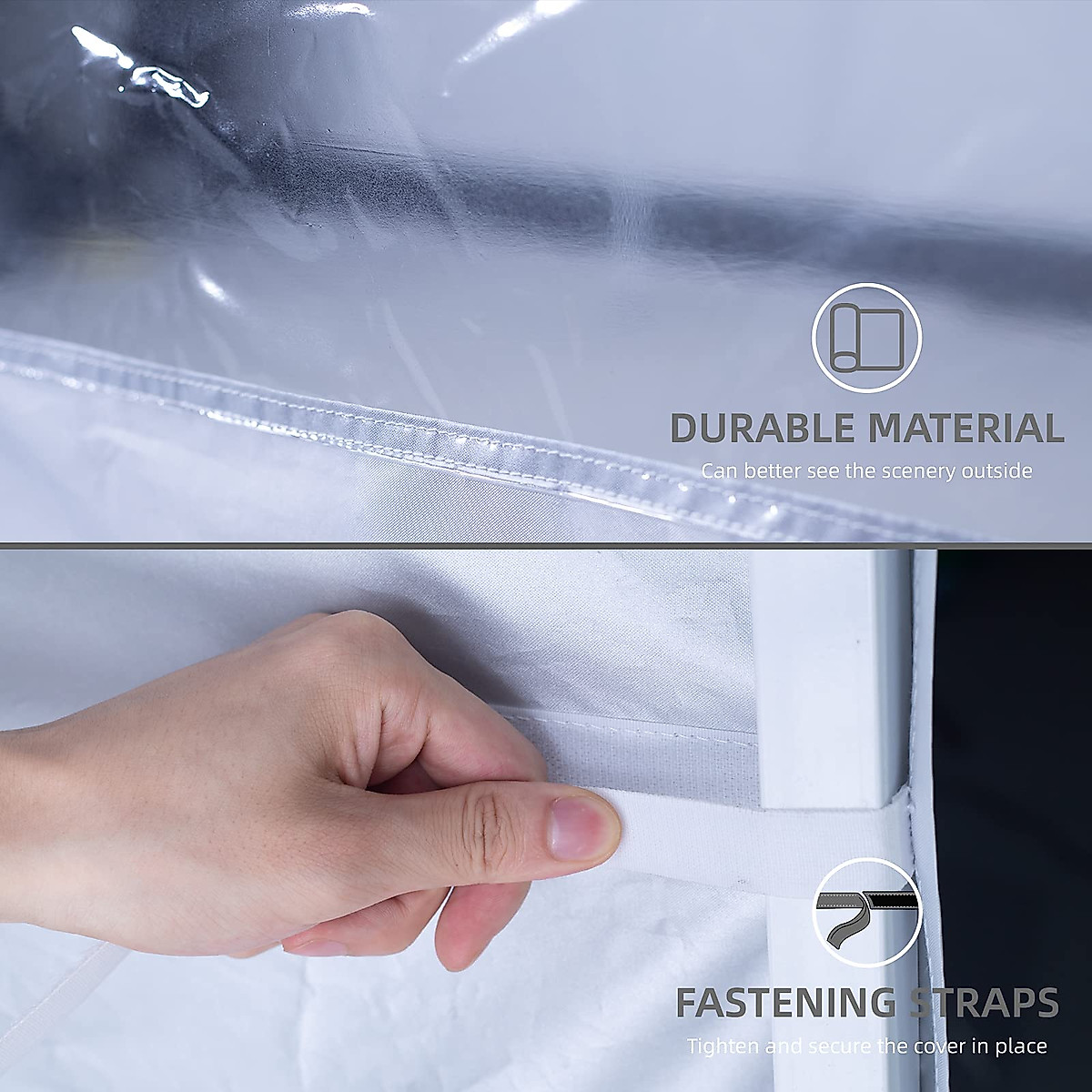 MordenApe Clear Sidewall, Transparent Canopy Walls, Canopy Side Wall for 10x10 Pop Up Canopy - Straight Leg, Outdoor Instant Canopies Sidewall,1 Pack (White)