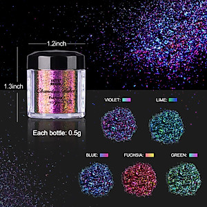 LET'S RESIN Chameleon Flakes, Resin Supplies -Intense Colorshift Pigment Powder for Resin Molds/Tumblers, Chrome Powder Pigment for Christmas Nail Art/Paint/Soap Making