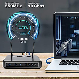 GearIT Cat 6 Ethernet Cable CCA - (6ft, 2-Pack) LAN Network Cord, UTP, Internet, Network Cable Cat 6 Patch Cable - Black & Blue, 6 Feet