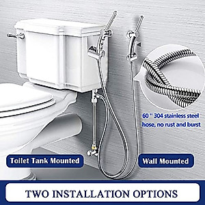 GHJKLZNMRU Handheld Toilet Bidet Sprayer Set Kit Stainless Steel Hand Faucet for Bathroom Shower Head Self Cleaning (Color : A)