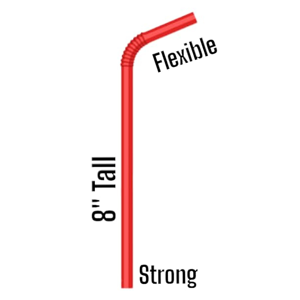 500 Ct Red Flexible Drinking Straws Bendable Soda Party Restaurant Bulk Supplies