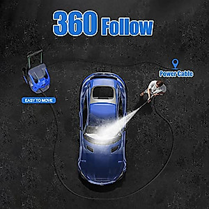 YANICHA Electric Power Washers - 3500 PSI 2.6 GPM Pressure Washer Electric Powered Car Washer with 4 Nozzles Foam Cannon, Clean Cars, Garden, Patio