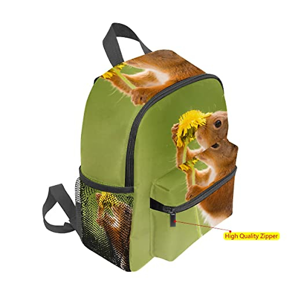 ZGONOHYE Girls Cute Mini Backpack Funny Squirrel Smelling Flowers Small Backpack School Bag Lightweight Preschool Backpacks Fashion Backpack Purse for Women Travel Bag Daypack for Girls Boys