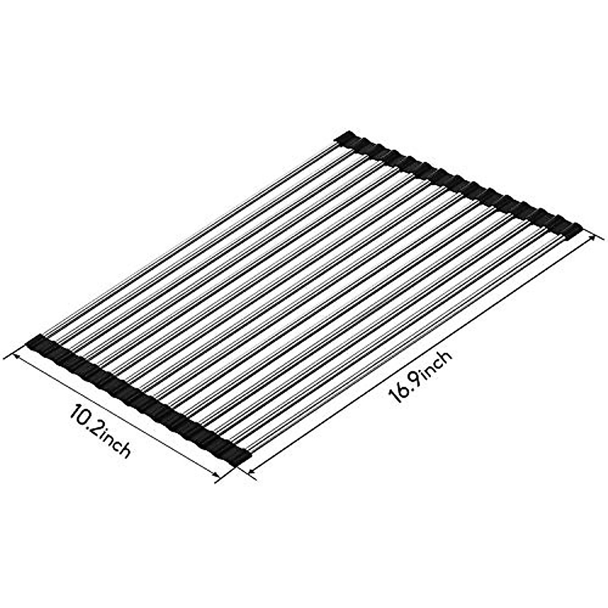 Roll Up Dish Drying Rack in Sink Stainless Steel Kitchen Folding Rack Over Sink Dish Drainer16.9’’(L) x10.2’’(W)