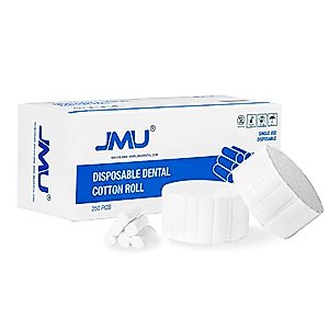JMU Cotton Rolls Dental (250 Pcs), Nosebleed Plugs 1.5'' High Absorbent Mouth Cotton Rolls Non-Sterile, Box of 250