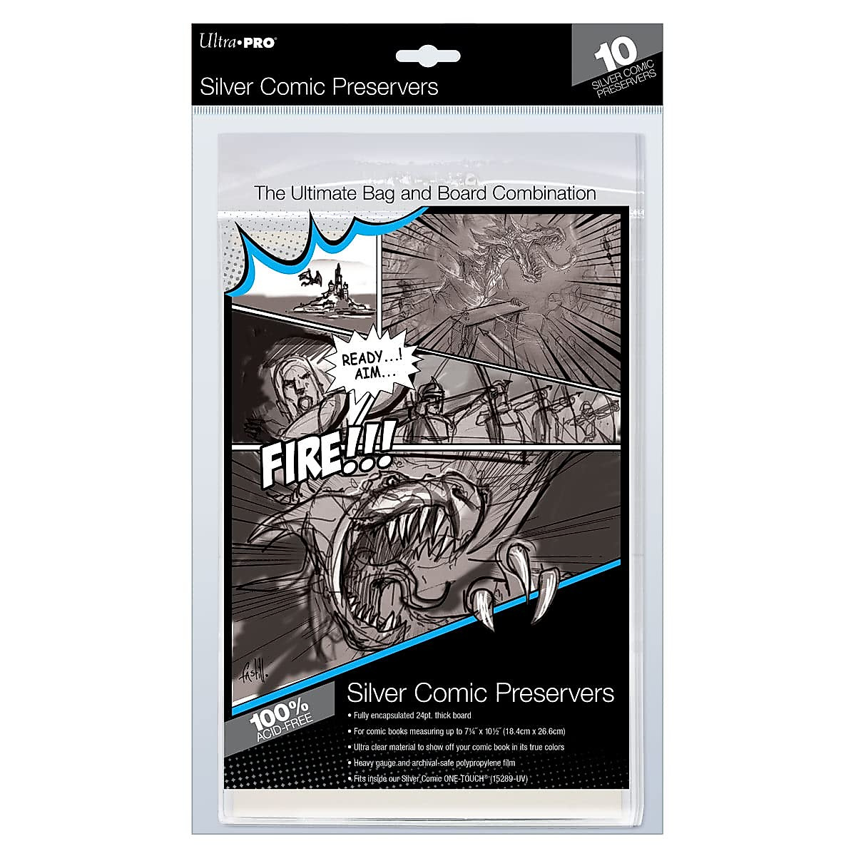 Ultra PRO Silver Age Comic Preserver 7.25" x 10.5" (10 ct.) - Ultra-Clear Material Makes Your Comic's Color Pop More Vibrantly While Protecting It from Harm