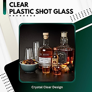 Green Direct Clear Disposable Cups | PET 2 oz Plastic Shot Glasses for Vodka, Whiskey, Tequila, Wine, and Jello Shots | Mini Party Cups for Tastings, Weddings, Catering, and Events, Pack of 100