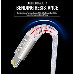 TT&C Short iPhone Lightning Cable 6 inch Charger Sync and Charging Data Cord for iPhone 14/14 Pro/ 14 Pro Max/ 13/13 Pro / 12/11/ Xs/Xs Max/Xr/X/ 8 Plus/iPad - White 4Pack