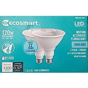 Home Depot 120w LED Dawn to Dusk - Motion Activated Floodlights, 2 Pack Daylight, White (1003032303)