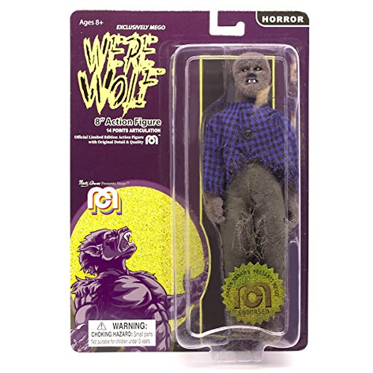 Mego Action Figures, 8” New Mego Werewolf - Full Body Flock (Limited Edition Collector’s Item)