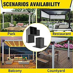 pergola Brackets 6x6 Woodworks Pergola kit Modular Modern Outdoor Pergola Hardware Kit DIY Elevated Wood Stand kit Includes 4 Bracket Shoulders 4 Boots for 6x6 (Actual: 5.5x5.5 Inch) Lumber