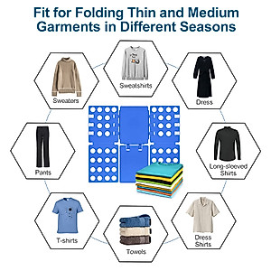 Shirt Folding Board Tshirt Folding Board t Shirt Folder Clothes Folding Board Plastic Laundry Folder Home Storage Tool for Adults and Children, Blue