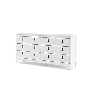 Tvilum 8 Drawer Double Dresser, White