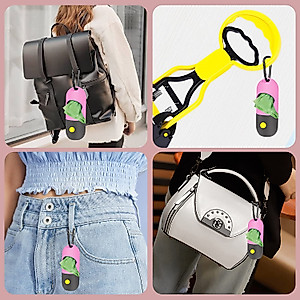 2 Pack Dog Poop Bag Dispenser with Built-in LED Flashlight, Pet Waste Bag Holder for Leash with Carabiner Clip for Lead Leash, 2 Rolls Leak-proof Doggy Waste Bags for Dog Walking, Pink, Eliamo