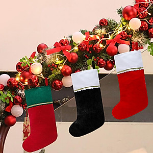 CHOTONIC 36 Pack Red and White Felt Christmas Stockings, 19 Inches White Cuff with Gold Trim DIY Personalized Christmas Stockings for Family Holiday Season Decor Kids Xmas Decorations