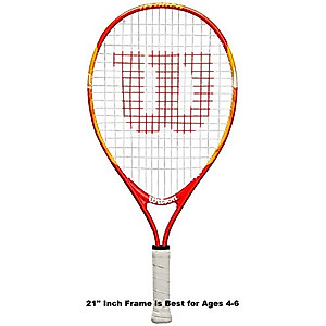 Generic Wilson US Open 21 Junior Tennis Racquet Bundled with a Red/White Wilson Advantage II Tennis Bag (Perfect for Beginner Players Age 5-6) Red/White Bag 21 Inch Racquet
