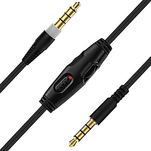 HyperX Cloud Alpha Replacement Cable - Compatible with Cloud Alpha, Mix, Flight, Logitech G633, G933 Gaming Headsets - 3.5mm Audio Cable with Mute & Volume Control (No Mic, 4.9ft)