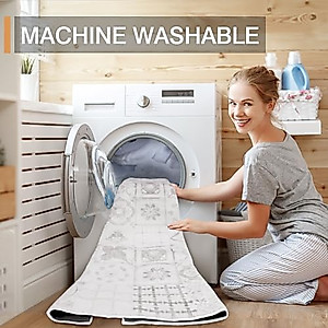 YUNHECHUHAI Natural Collection Area Rug, Thickened with Silicone-Backed Non-Slip Design, Odor-Free, Non-Shedding, Easy to Maintain. Ideal for Living, Dining, Bedroom(Geometry - Gray/White, 4x6ft)