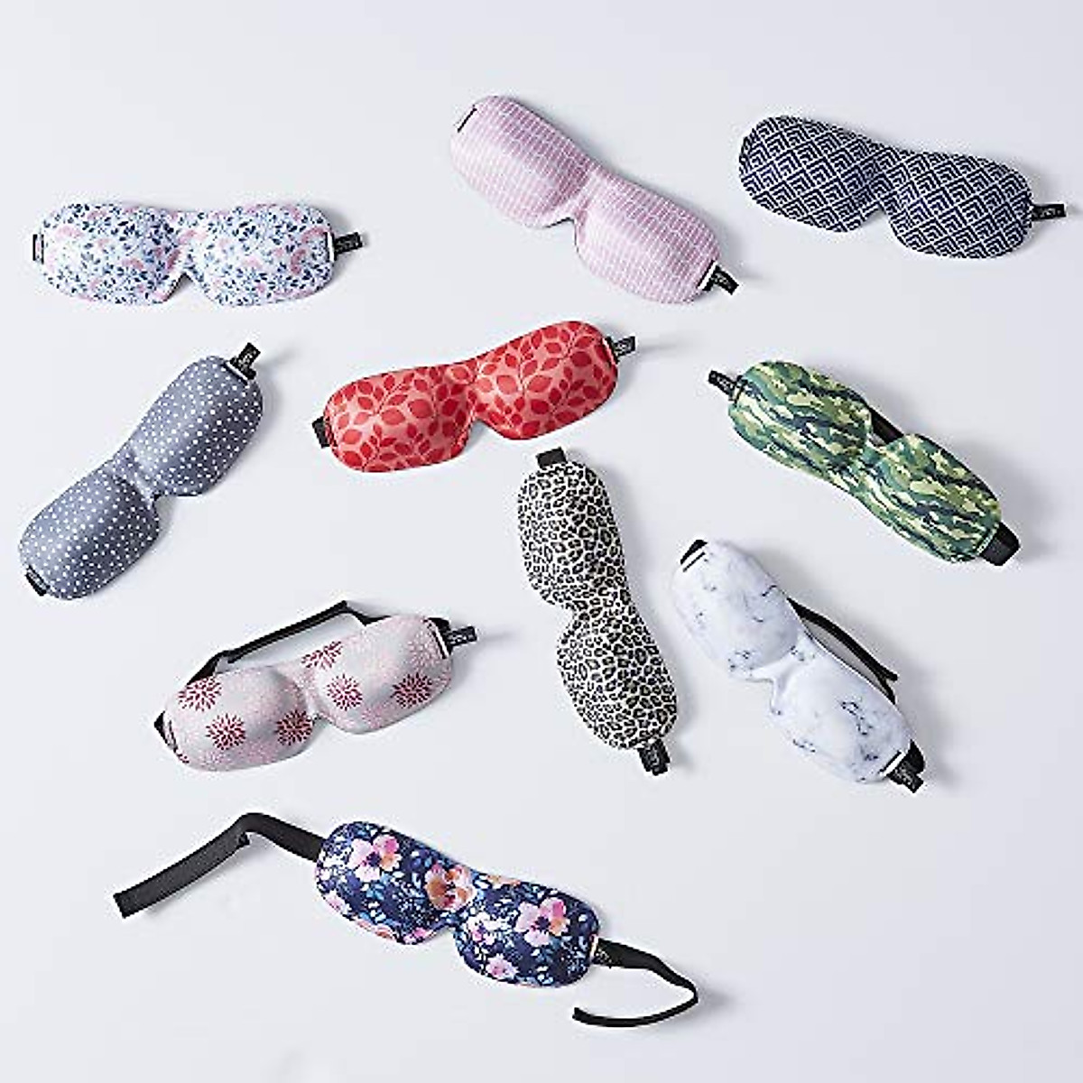 Bucky 40 Blinks No Pressure Printed Eye Mask for Travel & Sleep, Black Dot, One Size