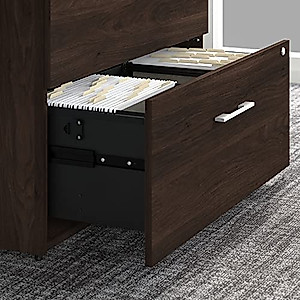 Bush Business Furniture Office 500 2 Drawer Lateral File Cabinet with Hutch, 36W, Black Walnut
