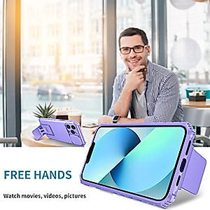 Protective Phone Cover Case Silicone Kickstand Case Compatible for infinix Smart 5,[3 Stand Ways] Vertical and Horizontal Stand Case,Full Body Hard Slim Protective Phone Case (Color : Purple)