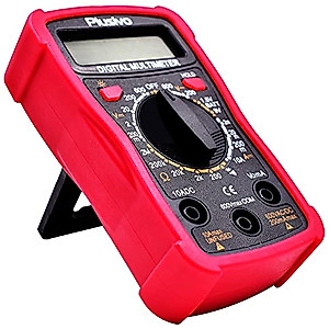 Plusivo Digital Multimeter Tester 2000 Counts AC DC Voltmeter Ohm Volt Amp Multi Meter Measures Voltage, Resistance, Current, Continuity, Tests Battery and Diode with Test Probes for Electricians