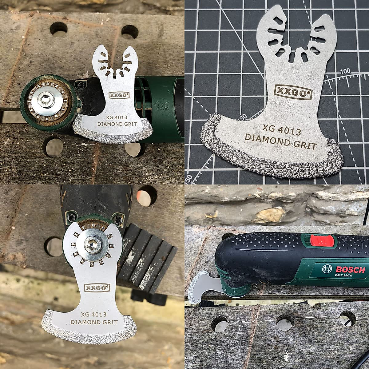 XXGO 4 Pcs Diamond Oscillating Multi Tool Swing Gritting Grouting Saw Blades XG4203L
