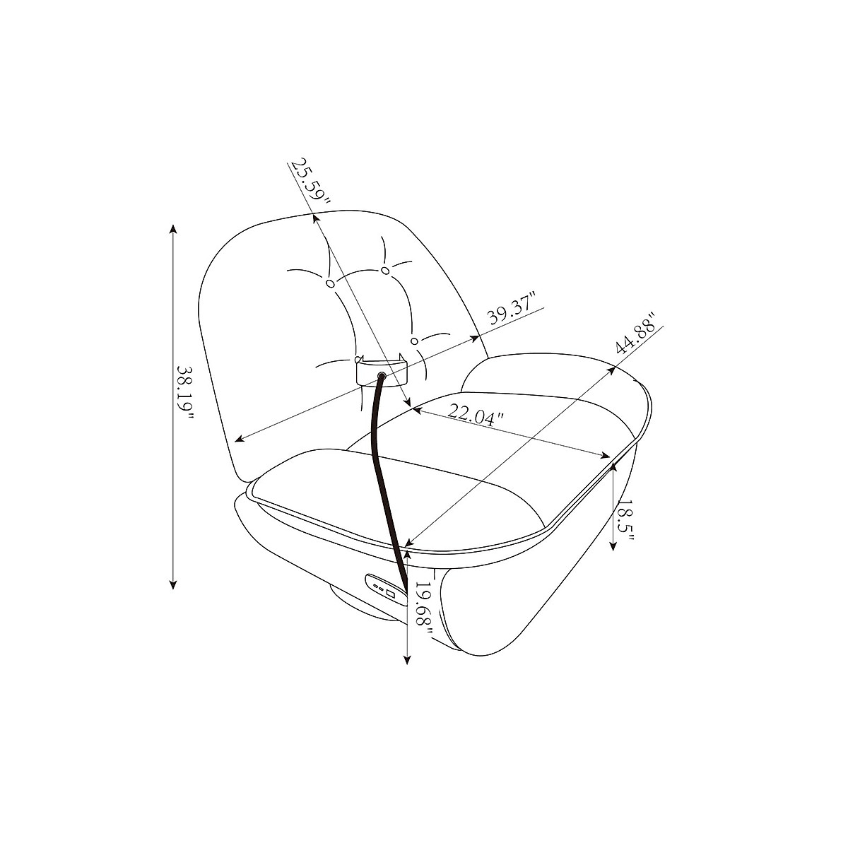 Power Glider Rocker Recline Chair, 360°Swivel Lift Electric Sofa with Cellphone Holder, Voice Wake-Up Function, USB Charger Port, Bluetooth Music Player Function Chair for Living Room (white)