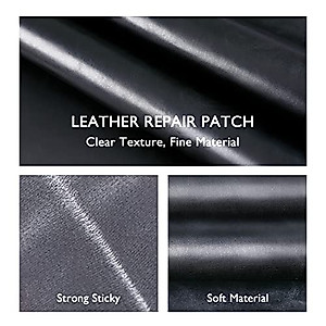 STMGOO Leather Repair Patch, Self-Adhesive Leather Repair Tape Kit for Couches Furniture Drivers Seat Sofas Car Seats Black 4x79inch
