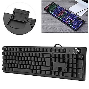 Archuu Mechanical Gaming Keyboard, RGB LED Rainbow Backlight Mechanical Keyboard Wired Gaming Keyboard E-Sport Gaming Home Office Notebook Computer Universal K620D(Black)