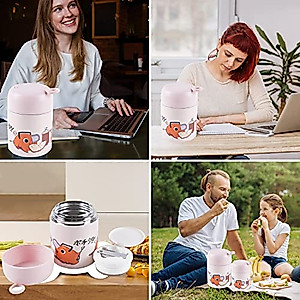 Maxerkeep Food Thermos Japanese Anime Pochita Makima Denji17oz Vacuum Insulated Soup Flask Stainless Steel Lunch Container for Hot Food,Food Jar for Toddlers & Kids