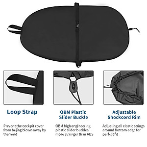 UCEDER Waterproof Oxford Cloth Blocking Kayak Cockpit Cover UV50+ Seal Cockpit Maximum Protection for Your Ocean Cockpit