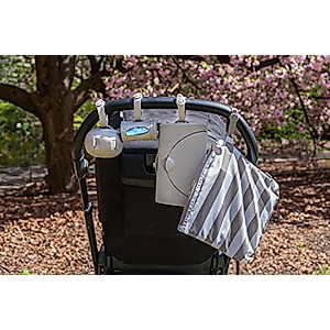 Ubbi On-The-Go Baby Wipes Dispenser, Portable Wipes Container for Travel, Diaper Bag Accessory Must Have for Newborns, Reusable Wipes Holder, Taupe