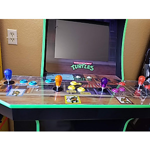 Alvatron Set of 2 Transparent Joystick Bat Top Handles Clear Oval Translucent Ball Tops for Arcade1up, Atgames Legends Ultimate Arcade, Pandora's Box, Mame, Seimitsu, Zippy, JLF Sanwa (Purple/Red)