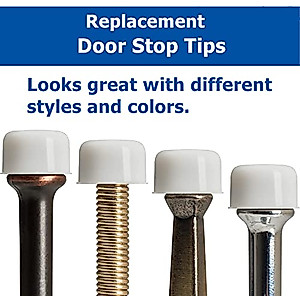 YuGtcen Door Stop Bumper Tips 24 Pack, Doorstopper Bumpers White Silicone Rubber Replacement Stopper Ends Caps,Rubber Door Stop Stud Replacement Tips Universal Fit for Wall Floor Protection