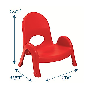Children's Factory Value Stack Kids Chair, Preschool/Homeschool/Daycare Furniture, Flexible Seating Classroom Furniture for Toddlers, Red, 5" (AB7705PR)