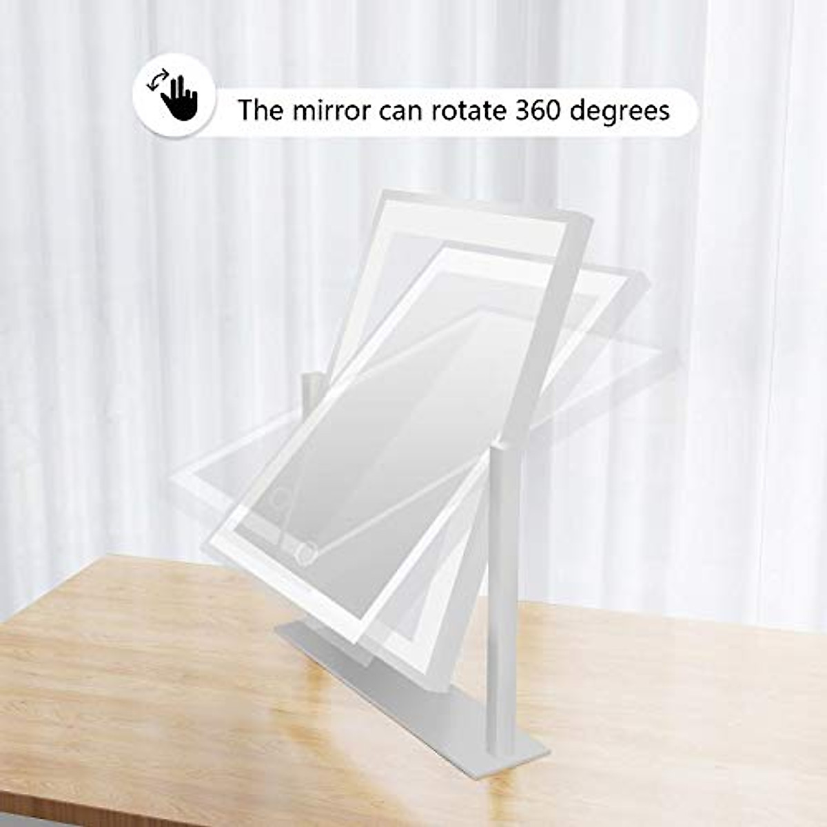 Lighted Hollywood Vanity Makeup Mirror with Smart Touch Control 3-Gear Dimable Light 360°Rotation (12in. White)