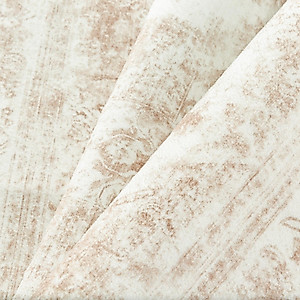 PureCozy Vintage Area Rug 8x10 Indoor Bedroom Rug Beige Medallion Washable Living Room Carpet Retro Accent Throw Rug Distressed Rug for Office Dining Room Nursery