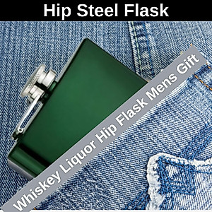 Top Shelf Flasks | Custom Stainless Steel Pocket Size 8oz Drinking Flasks | Iron Flask Screw-On Leak Proof Cap | Mens Wedding Favors | Liquor Flasks For Men