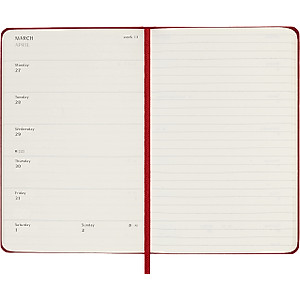 Moleskine Classic 18 Month 2022-2023 Weekly Planner, Hard Cover, Pocket (3.5" x 5.5"), Scarlet Red