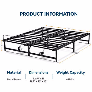COMHOMA Adjustable Bed Frame King Bed Base with Remote Control, Independent Head and Foot Incline, Adjustable Bed Frames with Mattress Holder, Bed Base Only King-73