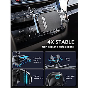 AINOPE CD Phone Holder for Car Ultra Sturdy Cell Phone Holder Car Mount Universal CD Slot Phone Holder Silicone Protection CD Phone Mount for Car Compatible with iPhone 14 Samsung S23 All Phones