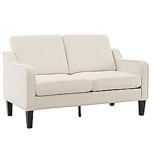 VINGLI 53" Loveseat,Mid-Century Modern Love Seat,Small Sofa Couch for Small Space for Living Room,Bedroom,Apartment,Studio,Beige