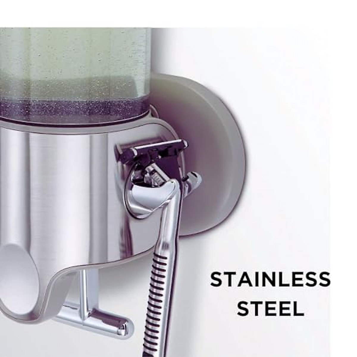 OMEO Shampoo and Conditioner Soap Dispenser Stainless Steel for Bathroom-500ml Clear Triple Wall Mount Shower Pump 3 x 15 fl. oz