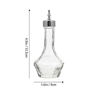 VOSAREA Glass Bitters Bottles Glass Cocktail Syrups Dropper Bottle Oil Dispenser Sprayer for Cocktail Bar Professional Bar Tool Bartende 50ml Silver Japanese Bitters Bottle