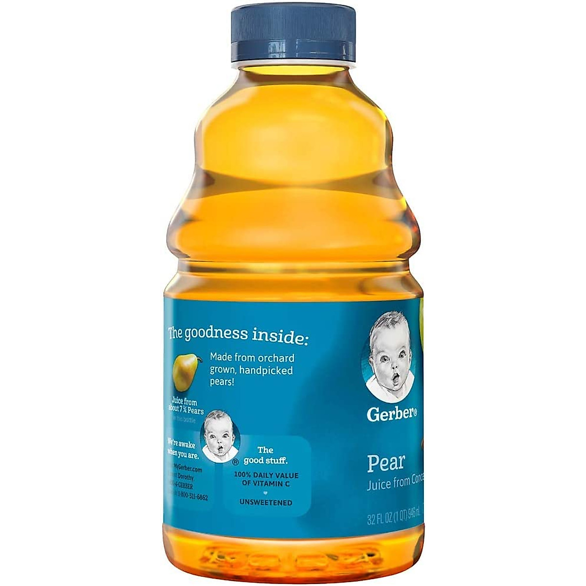 Gerber Nature Select Baby 100% Fruit Juice 32 Fl Oz (Pack of 2) (100% Pear Juice)