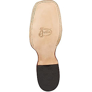 JUSTIN Boots Women's Hayes Tan 11` Blue Square Toe Boot Tan 7.5 B