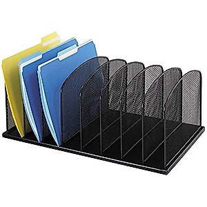 Scranton & Co Black Mesh Desk Organizer with 8 Upright Sections